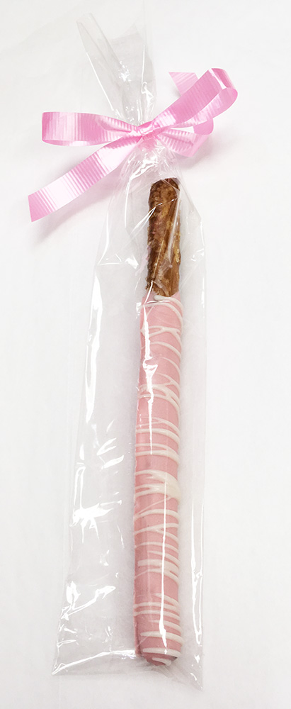 Baby Shower Pretzel Rods Dozen (12) Chocolate Pretzel Rods Pink With